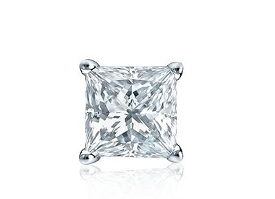 Single Princess Cut Diamond Stud Earrings - Princess Diamond Stud Earring
