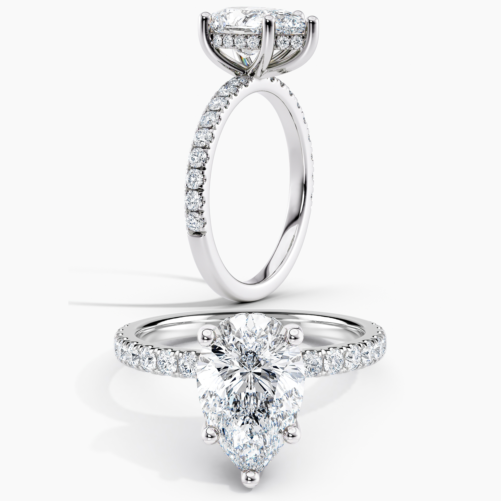 Natural Diamond EGL USA Certified Hidden Halo Diamond Engagement Ring ...